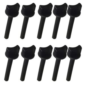 009-00201 1/4×2inch Nylon Thumb Screw Bolt Hand Plastic Screws Thread for RC Model Aircraft Black 10Pcs,Aicosineg