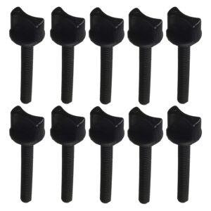 009-00201 1/4×2inch Nylon Thumb Screw Bolt Hand Plastic Screws Thread for RC Model Aircraft Black 10Pcs,Aicosineg