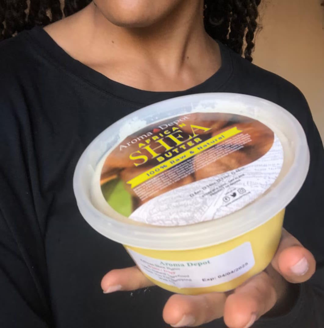 Aroma Depot Raw African Shea Butter 32 oz Yellow Grade A 100% Pure Natural Unrefined Fresh Moisturizing, Ideal for Dry and Cracked Skin. Can be use in Body, Hair and Face.