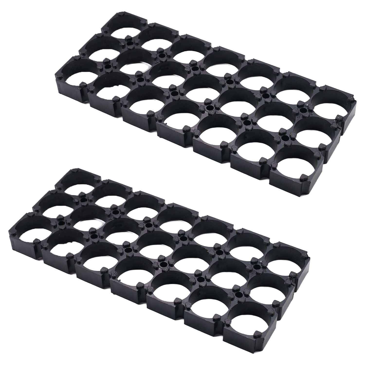 Bettomshin 10Pcs 3x7 Cell Spacer 18650 Lithium Battery Plastic Holder Bracket for DIY Battery Pack 18.5mm Hole Dia