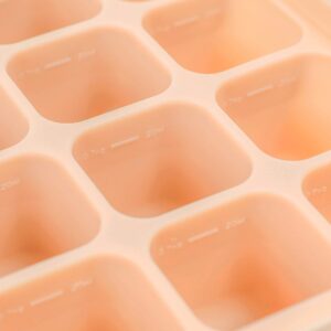 PETINUBE Silicone Freezer Tray, Baby Food Storage Cubes with Clip-On Lid, Freeze Baby Food, Soups, Purees, Ice, Easy and Safe Design, Made in Korea (20, Ocean Blue)