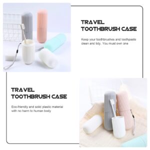 ULTNICE 3pcs Camping Toothbrush Case Portable Toothbrush Cup Bathroom Toothbrush Cup Capsule Case Tooth Brush Toothbrush Holder Toothbrush Cover Toothpaste Toiletry Set Travel