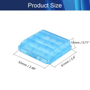 4Pcs 4 x AA Battery Storage Case Holder Organizer Box Blue,Aicosineg