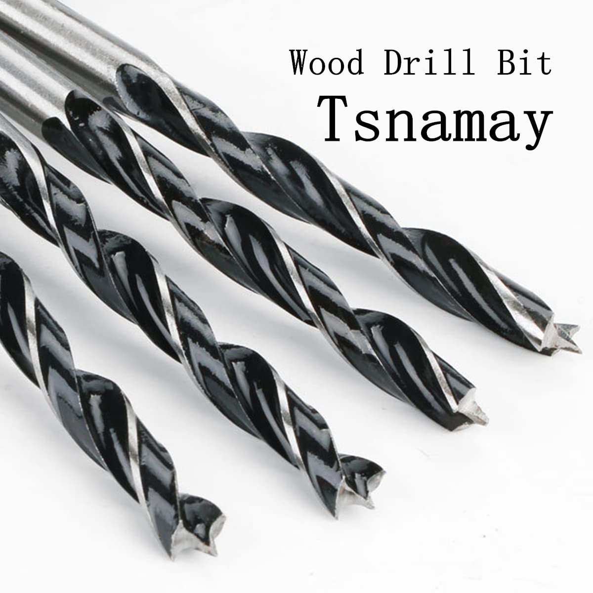 Tsnamay 7mm Wood Drill Bit 3 Point Woodworking Drill 5pcs