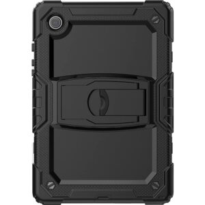 saharacase defence series case for samsung galaxy tab a8 10.5 inch (2021) [shockproof bumper] rugged protection antislip integrated kickstand - black