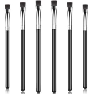 6 pieces flat eyeliner eyebrow concealer brush small flat definer brow flat concealer brush firm stiff eyeshadow brush synthetic bristle precision lash liner for defining shaping eyebrows makeup