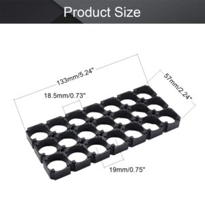 Bettomshin 10Pcs 3x7 Cell Spacer 18650 Lithium Battery Plastic Holder Bracket for DIY Battery Pack 18.5mm Hole Dia