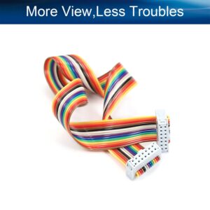 Bettomshin Rainbow Color Flat Ribbon Cable, 2Pcs 14Pin 30cm/11.81inch IDC Wire Cable for 2.54mm/0.1inch Pitch Connectors