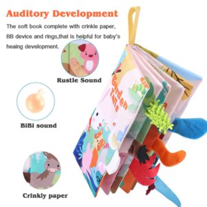 Baby Soft Book & Wrist Rattles for Babies 0-6 Months Toys,Baby Rattle Socks, Crinkle Books for Babies