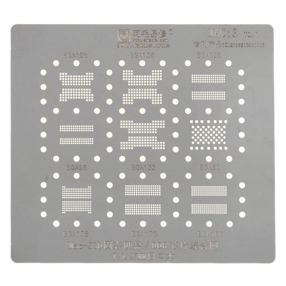 SSD-DDR IC Stencil (MAC 3) for Apple MacBooks with Separator Card