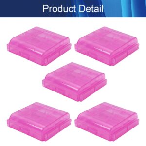 4 x AA Battery Storage Case Holder Organizer Box Purple 5Pcs,Aicosineg