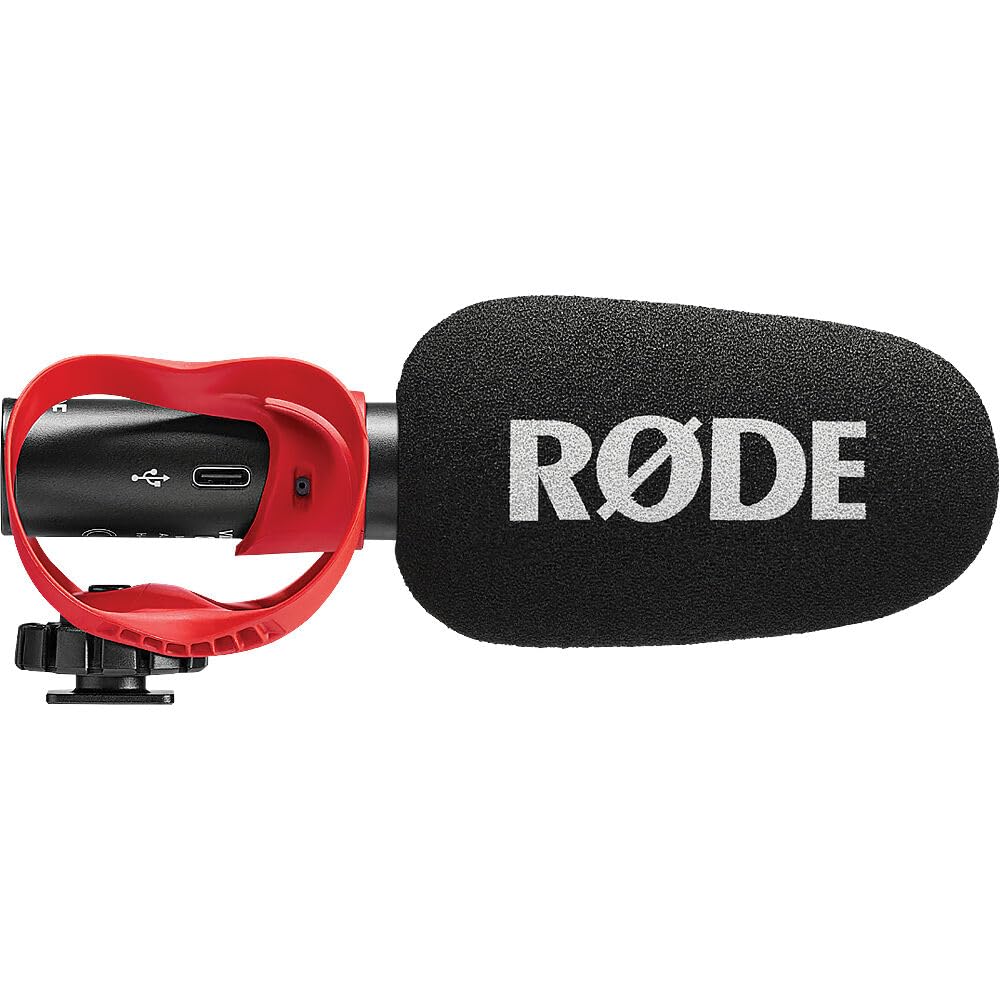 Rode VideoMic GO II Ultracompact Analog/USB Camera-Mount Shotgun Microphone Bundle with Deluxe Windshield for VideoMic GO II