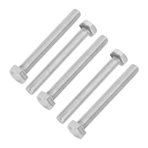 bettomshin 5pcs m10 x 85mm hex bolts, 304 stainless steel 1.5mm thread pitch fully threaded metric hex head screw bolts, hexagon screw bolt, hex tap bolts, silver (overall size 91.5x17x17mm)