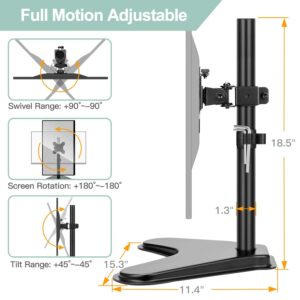 HUANUO Bundle – 2 Items: HUANUO Single Monitor Stand for 13 to 32 inch Monitor and Dual Monitor Stand for 13 to 32 Inch Two Monitor Freestanding Desk Stan