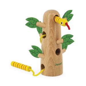 janod - tropik lace-up tropical tree - wooden early-learning toy - educational toy: fine motor and concentration skills - water-based paint - 18 months + j08265