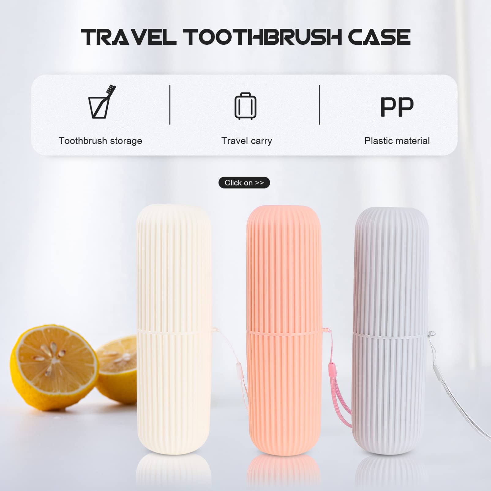 ULTNICE 3pcs Camping Toothbrush Case Portable Toothbrush Cup Bathroom Toothbrush Cup Capsule Case Tooth Brush Toothbrush Holder Toothbrush Cover Toothpaste Toiletry Set Travel