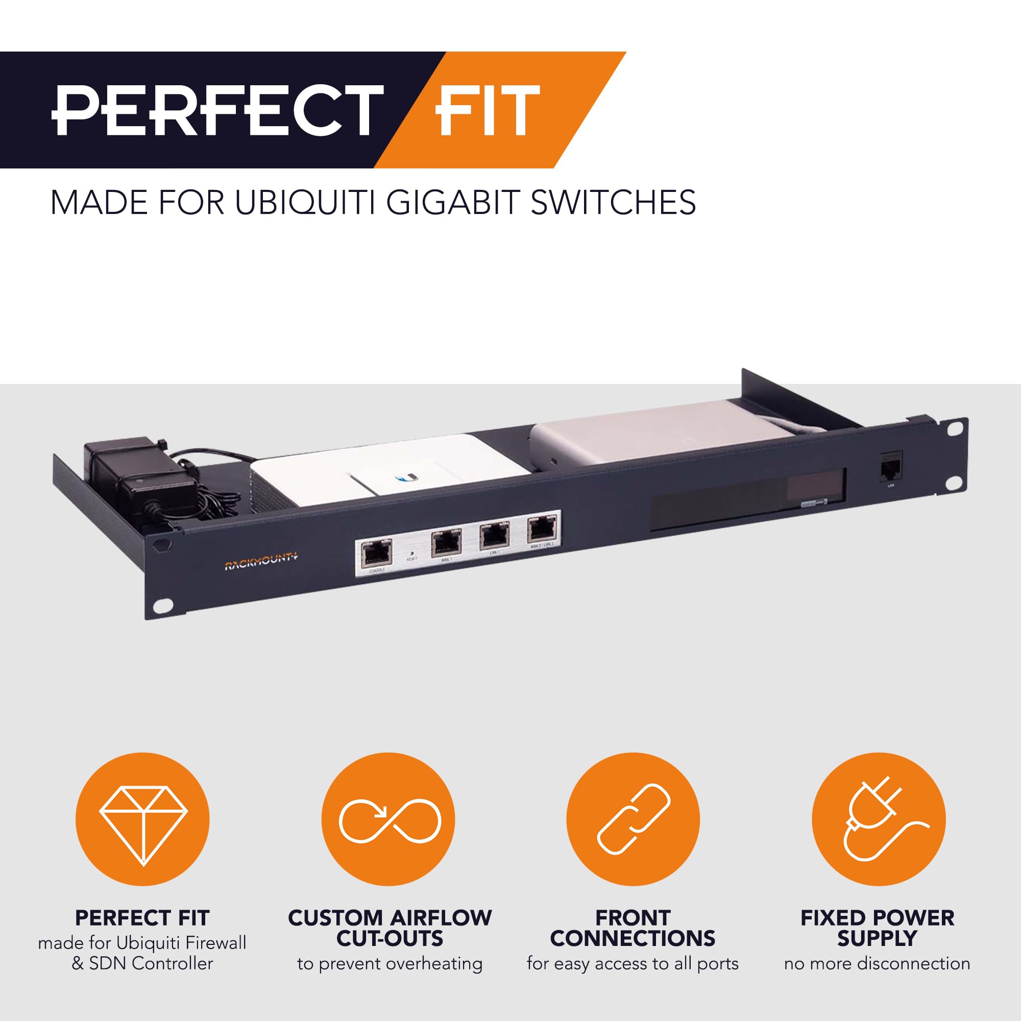 Rack Mount Kit for Ubiquiti UniFi Cloud Key GEN 2 + USG (RM-UB-T3)