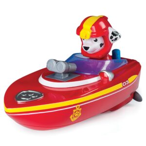 paw patrol bath toy for boys & girls - marshall toy rescue boat - wind-up pool & water toy for bath time - no batteries required - stocking stuffer, christmas, holiday, birthday gifts for kids age 4+