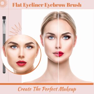 6 Pieces Flat Eyeliner Eyebrow Concealer Brush Small Flat Definer Brow Flat Concealer Brush Firm Stiff Eyeshadow Brush Synthetic Bristle Precision Lash Liner for Defining Shaping Eyebrows Makeup