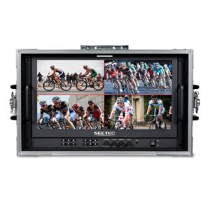 seetec atem156s-co 15.6 inch multi-camera broadcast monitor,real-time multiview monitoring 4x3g-sdi ni/out hdmi full hd 1920x1080 with portable aluminum case