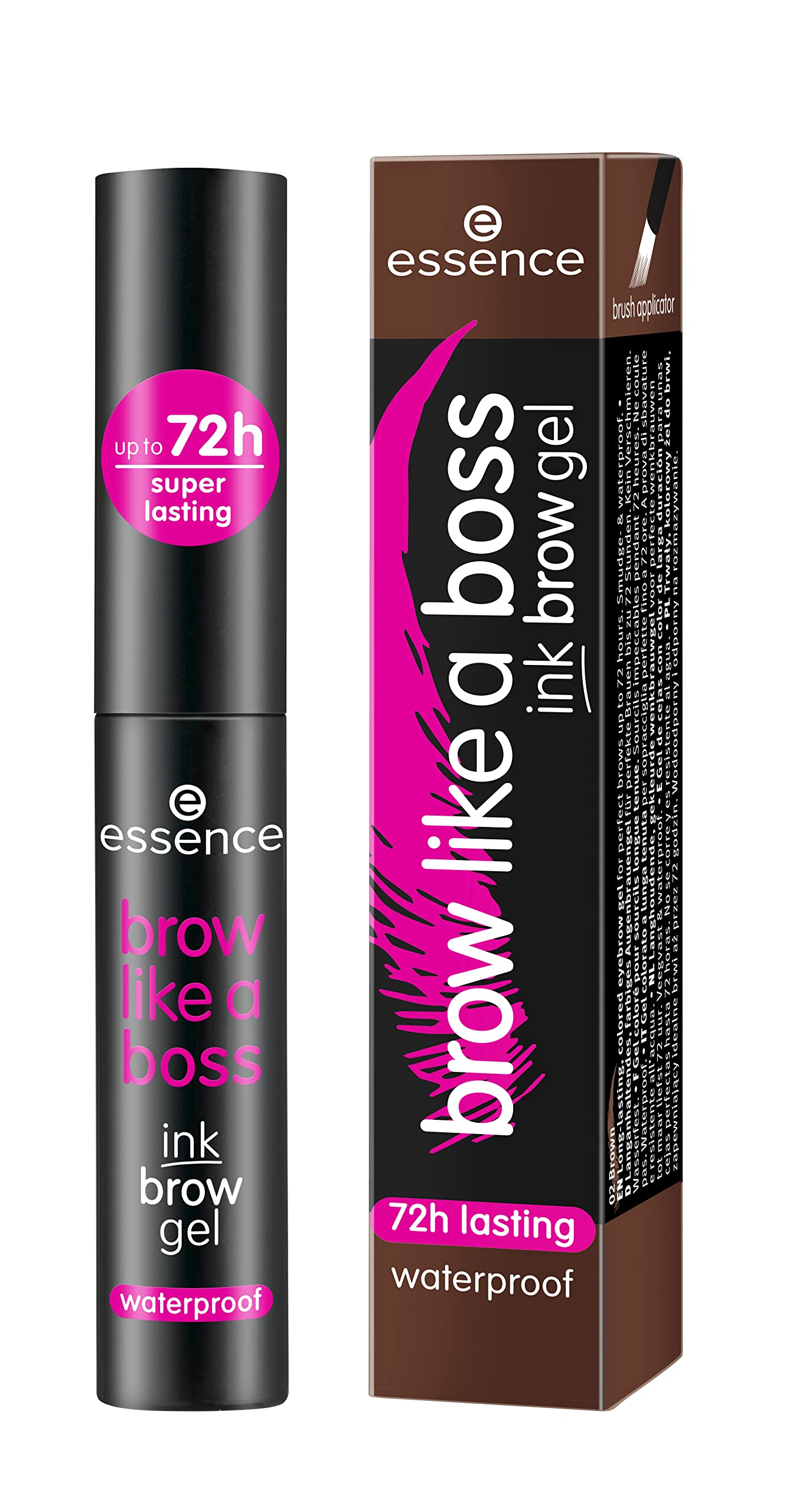 essence | Brow Like A Boss Brow Gel | Waterproof & Smudge Proof Tinted Brow Gel | Vegan & Cruelty Free, Paraben Free (02 | Brown)