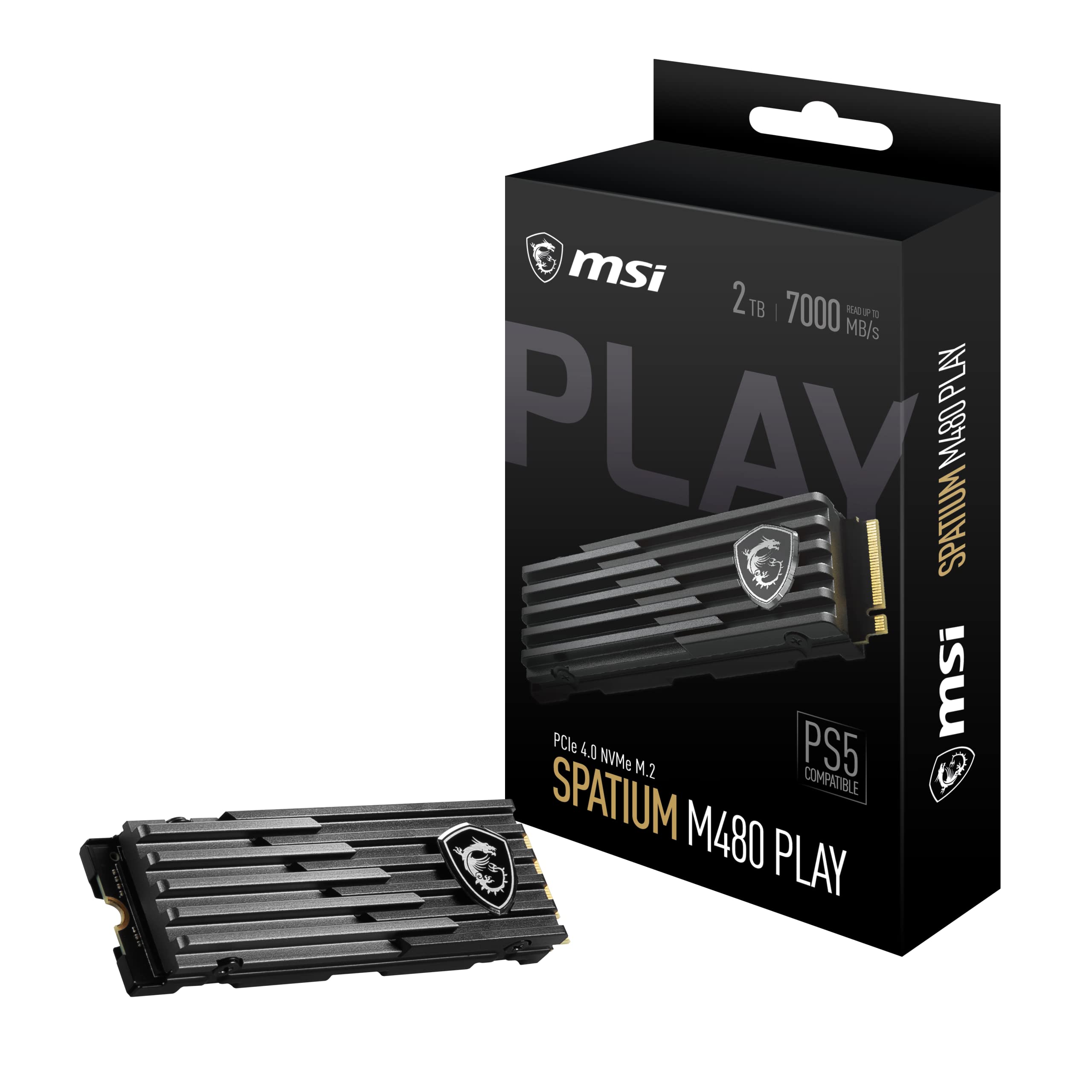 MSI SPATIUM M480 PCIe 4.0 NVMe M.2 2TB Play Internal SSD PCIe Gen4 NVMe (SPATIUM M480 PCIe 4.0 NVMe M.2 2TB Play)