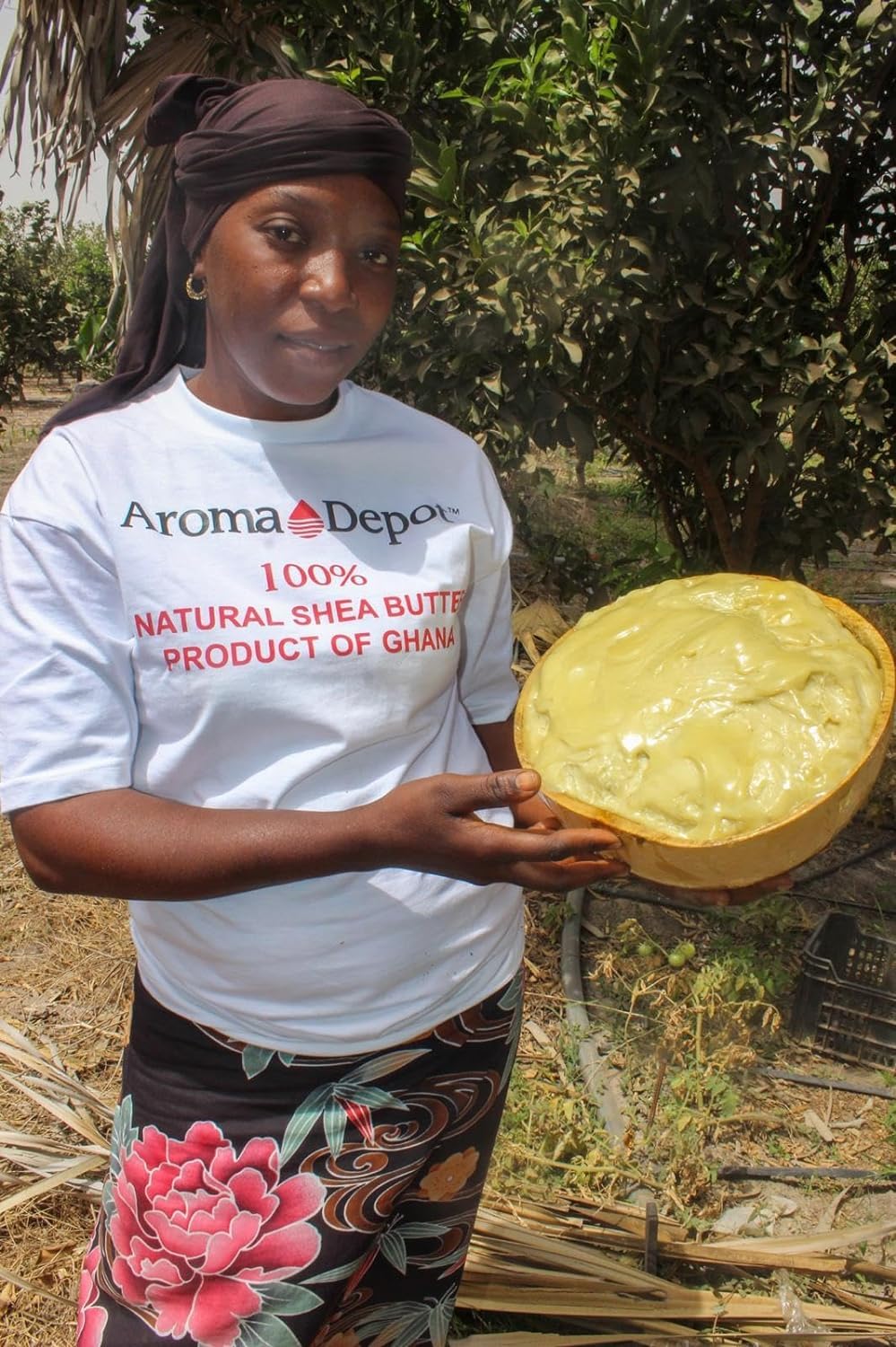 Aroma Depot Raw African Shea Butter 32 oz Yellow Grade A 100% Pure Natural Unrefined Fresh Moisturizing, Ideal for Dry and Cracked Skin. Can be use in Body, Hair and Face.