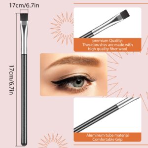 6 Pieces Flat Eyeliner Eyebrow Concealer Brush Small Flat Definer Brow Flat Concealer Brush Firm Stiff Eyeshadow Brush Synthetic Bristle Precision Lash Liner for Defining Shaping Eyebrows Makeup