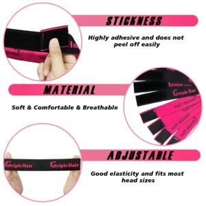 Goiple Edge Control Wax for Women Strong Hold Non-greasy Edge Smoother Pink 1Pack and Yellow 1Pack 4oz with Brush 2Pcs and Scarf