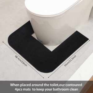 Nuanchu Commode Mats for Odor Eliminating Urinal Pee Pads Toilet Floor Mat Urine for Bathroom Restroom Floor, Black Gray(6 Pieces)