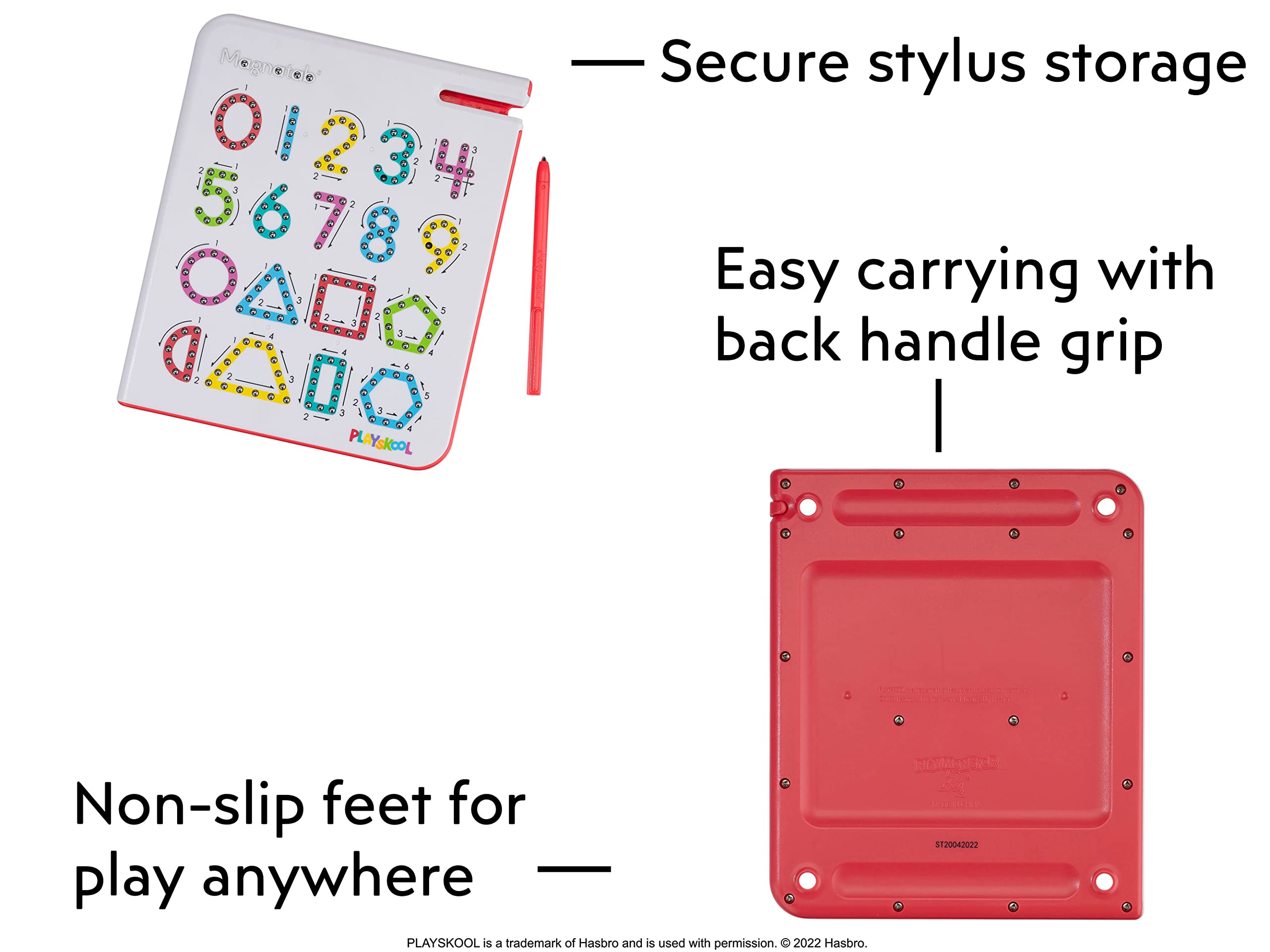 Playskool Magnatab — Numbers and Shapes — Magnetic Board Toy Letter Tracing for Toddlers Learning and Sensory Drawing — for Kids Ages 3 and Up