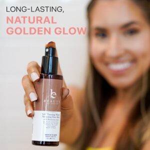 Beauty by Earth Self Tanning Face Mist - Medium to Dark Fake Tan Face Tanning Spray - Sunless Tanning Spray Facial Tanner - Face Tan Spray - Tanning Water Spray - Face Tanner Mist