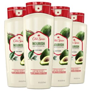 Old Spice Men's Body Wash Nourish with Avocado Oil, 16 oz (Pack of 4)