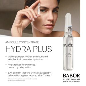 BABOR Hydra Plus Ampoule Concentrate, Moisturizing Skincare Capsule, Hyaluronic Acid Serum, Deeply Nourish to Plump and Smooth Skin, Anti Aging Serum 7 Day Treatment