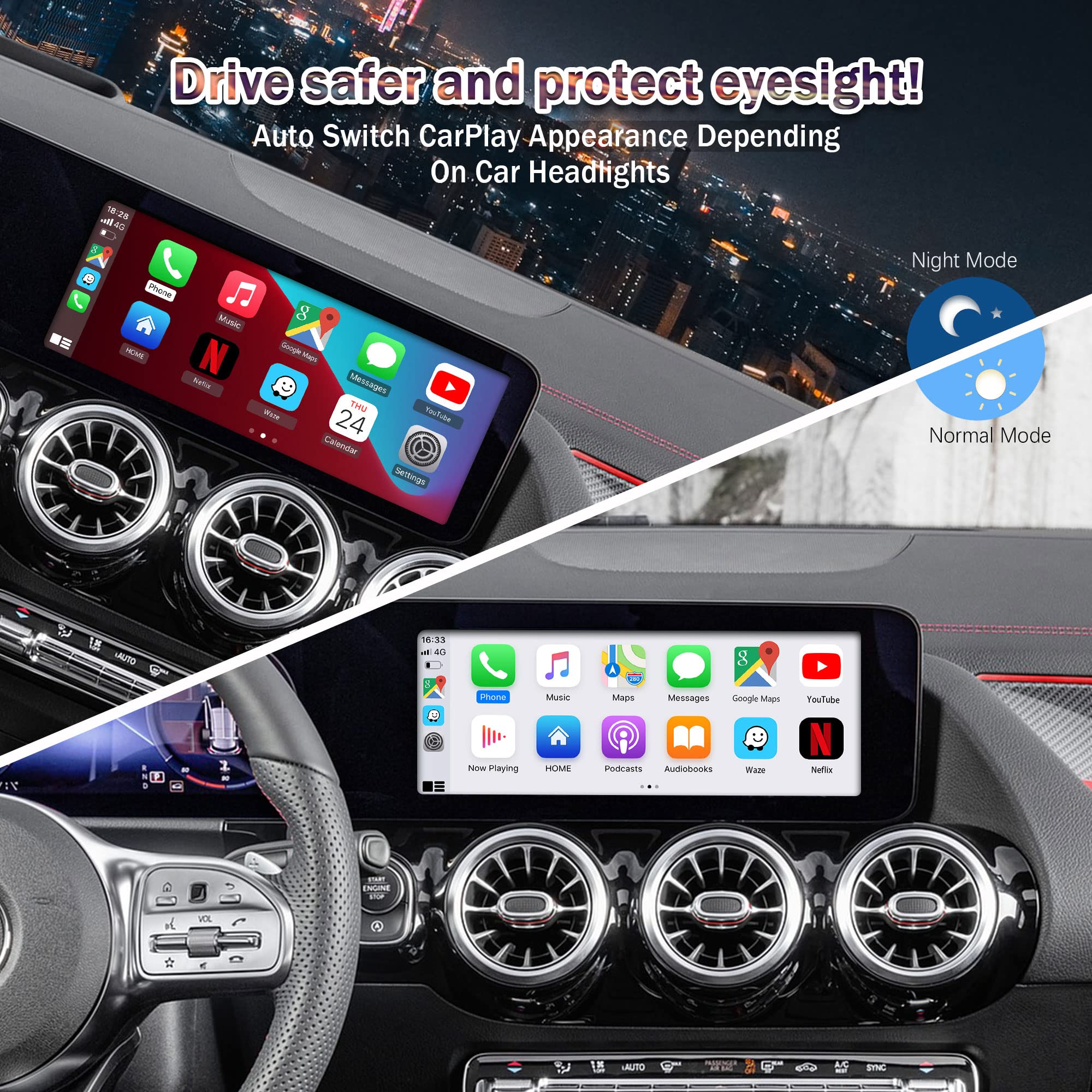 Wireless CarPlay Adapter for iPhone - 2022 Upgrade Wired to Wireless Apple Carplay Dongle, 5GHz WiFi, Low Latency, Easy-to-Install, Plug & Play (U2-Air)