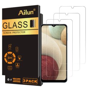 Ailun Glass Screen Protector Tempered Glass 3Pack for Galaxy A12 4G 5G/A12 Nacho/M12 [0.33mm] and USB C to USB C Cable 10ft 3Pack High Durability 60W 3A USB Type C Devices