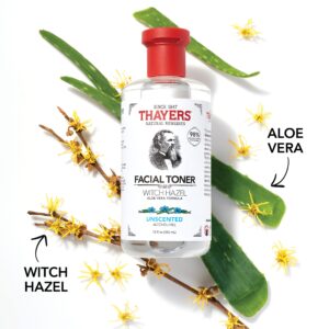 THAYERS Alcohol-Free Unscented Witch Hazel Toner with Aloe Vera, 12 Fl Oz (Pack of 3)