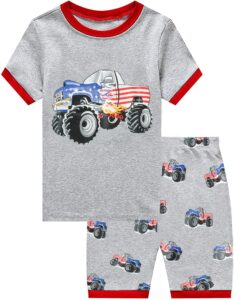 ddsol toddler boys pajamas sets summer pjs 2 piece sleepwear truck cotton kids short jammies 5t 6t