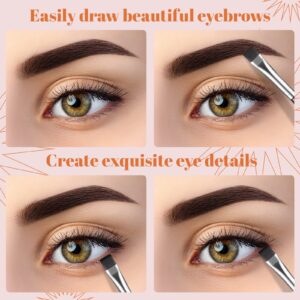 6 Pieces Flat Eyeliner Eyebrow Concealer Brush Small Flat Definer Brow Flat Concealer Brush Firm Stiff Eyeshadow Brush Synthetic Bristle Precision Lash Liner for Defining Shaping Eyebrows Makeup