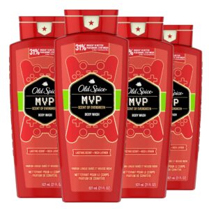 old spice men's body wash, mvp scent, 21 oz, pack of 4