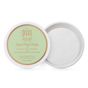 pixi beauty glow peel pads | exfoliating treatment pads contain 20% glycolic acid | reveal glowing complexion | 60 pads