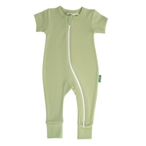 PARADE Organic Essential Basics '2-Way' Zip Romper - Short Sleeve Fern 12-18 Months