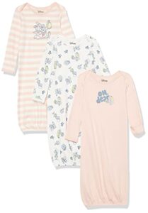 amazon essentials disney | star wars baby girls' sleeper gowns, pack of 3, alice tea party, 0-6 months