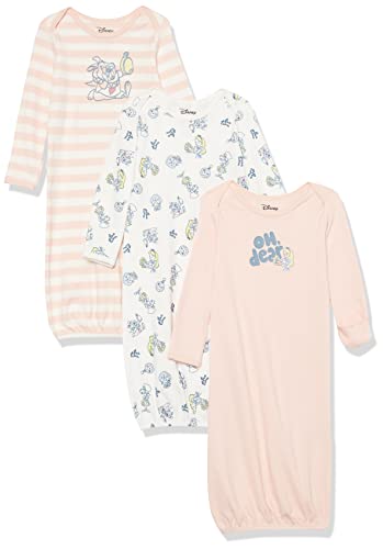 Amazon Essentials Disney | Star Wars Baby Girls' Sleeper Gowns, Pack of 3, Alice Tea Party, 0-6 Months