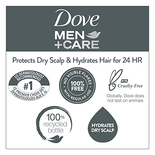 DOVE MEN + CARE 2-in-1 Anti-Dandruff Shampoo and Conditioner Itch Relief 4 Count for Dry Scalp Hair Care With Hydrolock Complex 20.4 oz