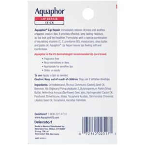 Aquaphor Lip Repair Lip Balm Set, Lip Repair Stick, 0.17 Oz (Pack of 2) + Lip Repair and Protect Stick, Lip Balm with Sunscreen SPF 30, 0.17 Oz (Pack of 2), Holiday Gifts for Self Care