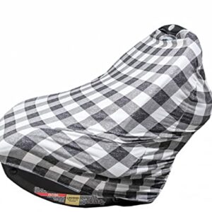 Car seat Cover Black and White Checkered, Multi-use: Covers for Babies, Breastfeeding Cover, Canopy Cover, Baby Stroller Covers