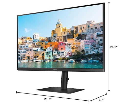 SAMSUNG S40A Series 27-Inch FHD 1080p Computer Monitor, 75Hz, IPS Panel, HDMI, DisplayPort, USB-C, Height Adjustable Stand, 3 Yr WRNTY (LS27A400UJNXZA),Black