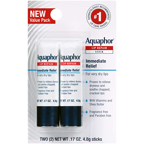 Aquaphor Lip Repair Lip Balm Set, Lip Repair Stick, 0.17 Oz (Pack of 2) + Lip Repair and Protect Stick, Lip Balm with Sunscreen SPF 30, 0.17 Oz (Pack of 2), Holiday Gifts for Self Care