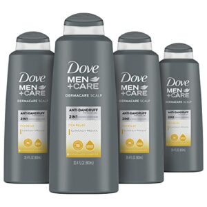 dove men + care 2-in-1 anti-dandruff shampoo and conditioner itch relief 4 count for dry scalp hair care with hydrolock complex 20.4 oz